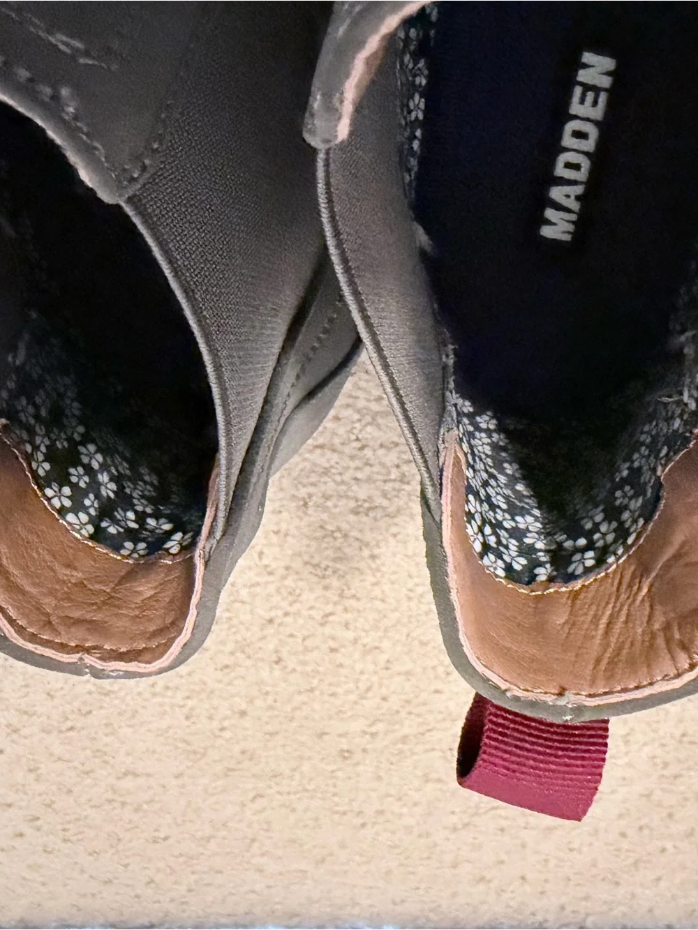 Steve Madden | Shoes | Steve Madden Gray And Brown Chelsea Boots With ...